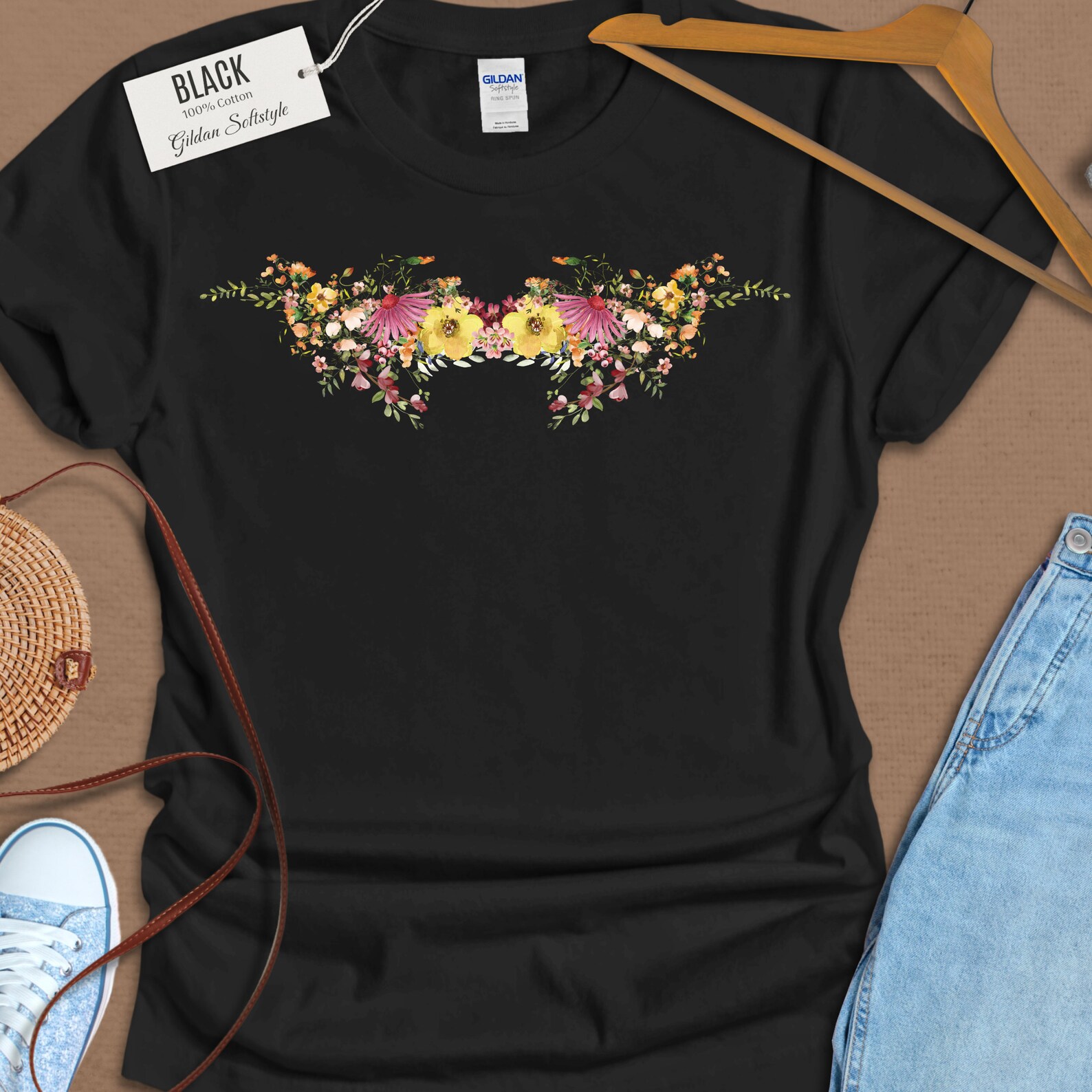 Flower Shirt, Artist Designed Unique Watercolor Flower Graphic Tee ...