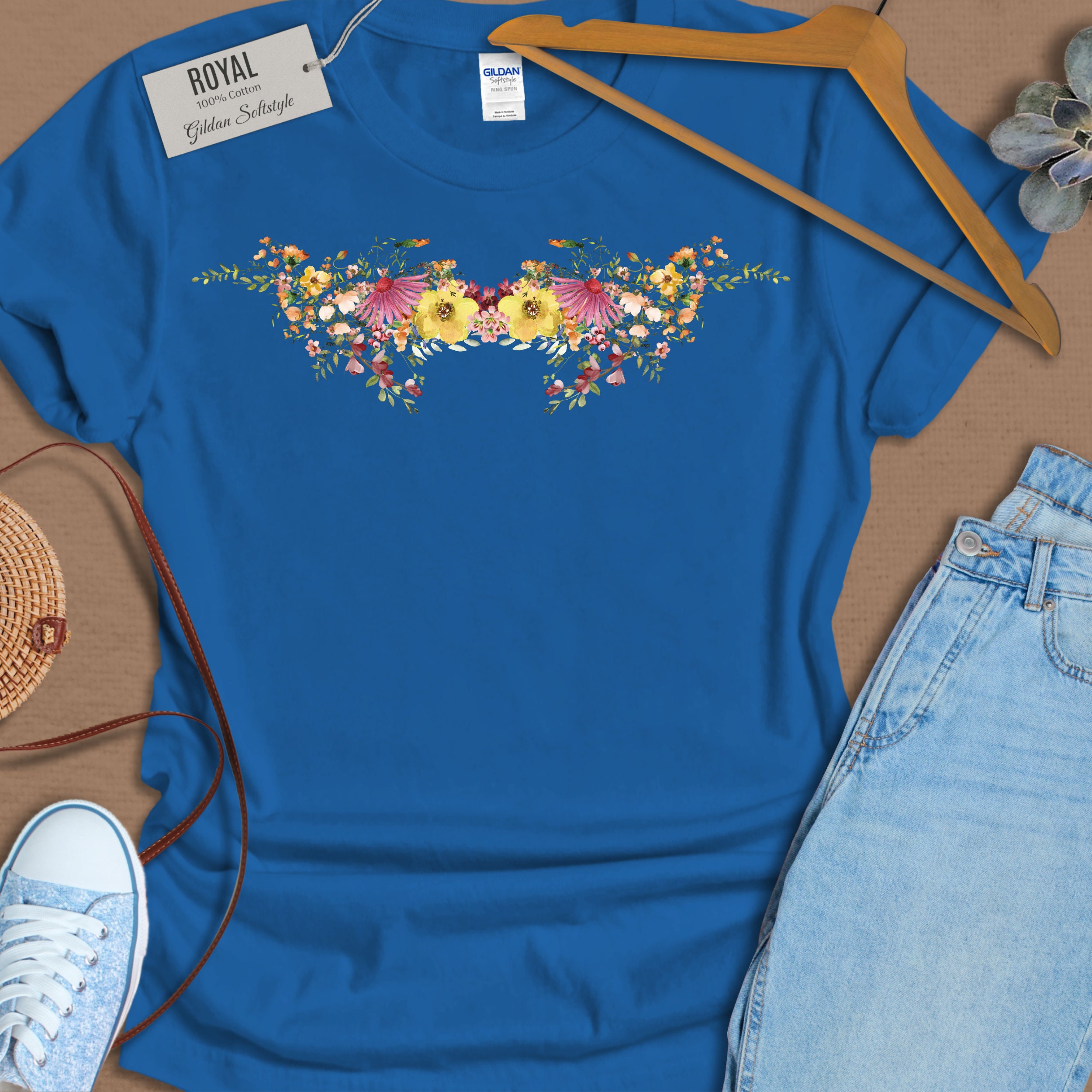 Flower Shirt, Artist Designed Unique Watercolor Flower Graphic Tee ...
