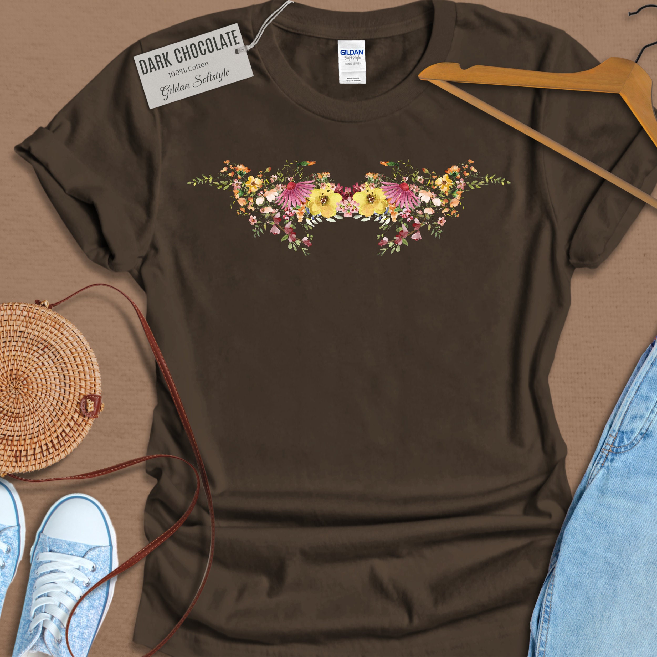 Flower Shirt, Artist Designed Unique Watercolor Flower Graphic Tee ...