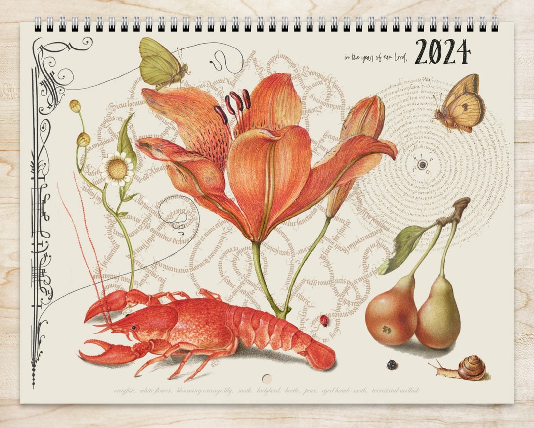 Nature Calendar 2024 Botanical Calendar Monthly Wall Calendar With ...