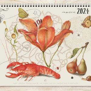 Nature Calendar 2024 Botanical Calendar Monthly Wall Calendar With ...