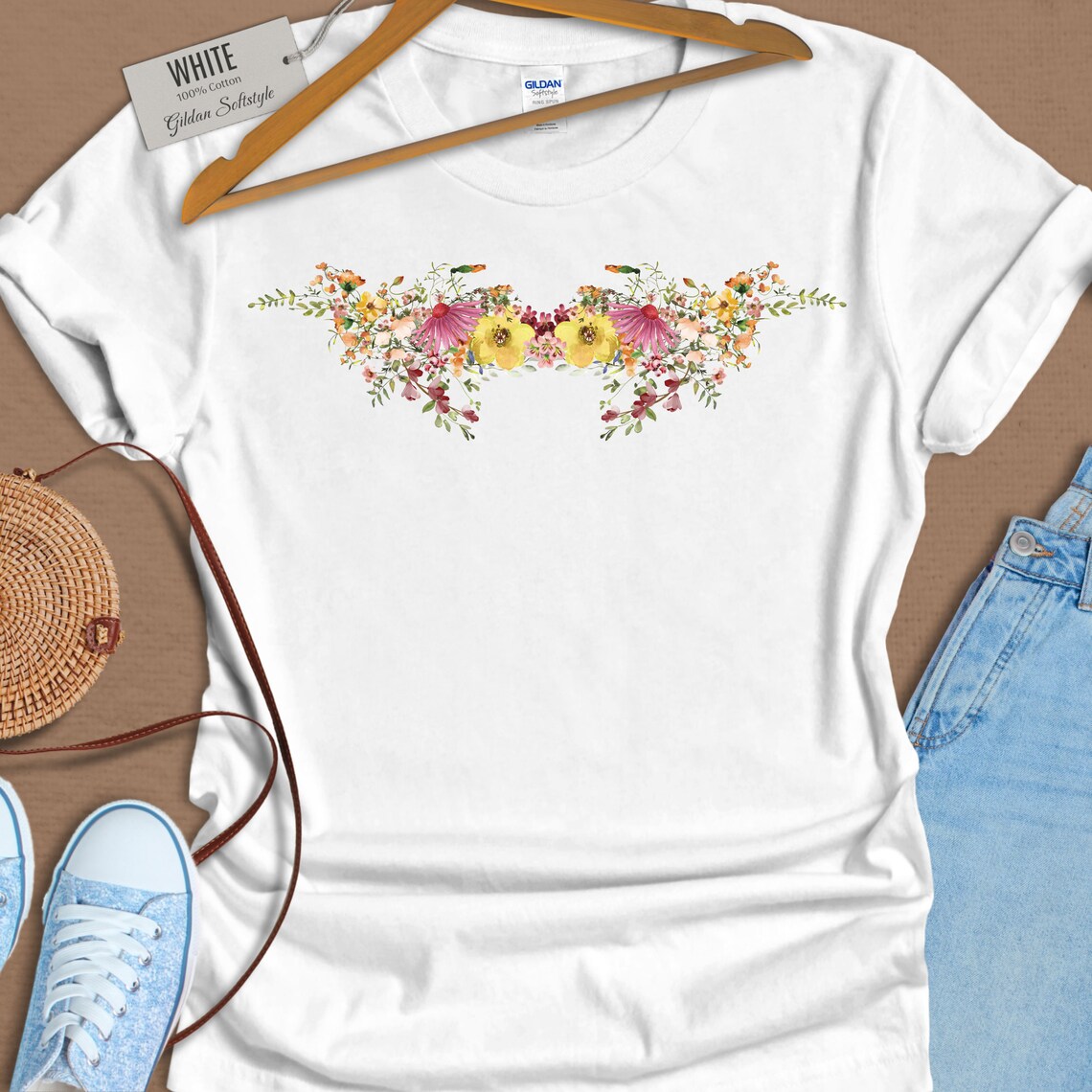 Flower Shirt, Artist Designed Unique Watercolor Flower Graphic Tee ...