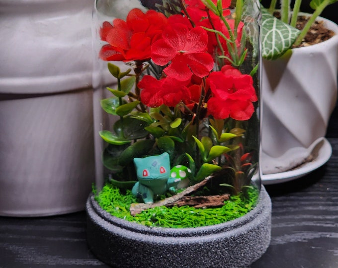Light up Dome Terrarium - Bulbasaur - Etsy