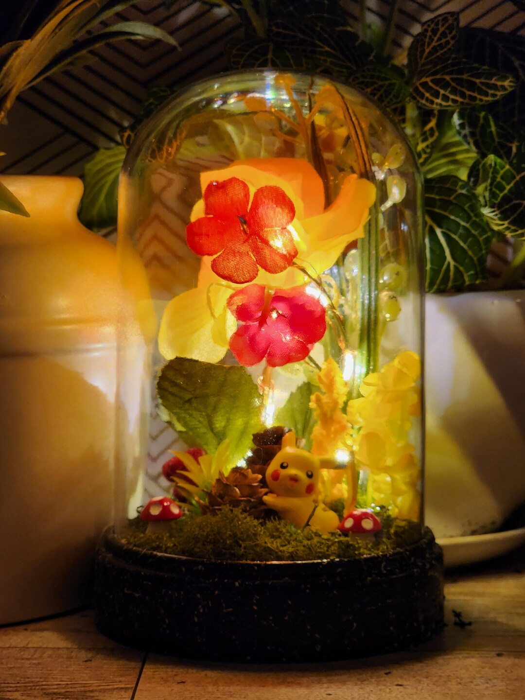 Light up Dome Terrarium - Pikachu - Etsy