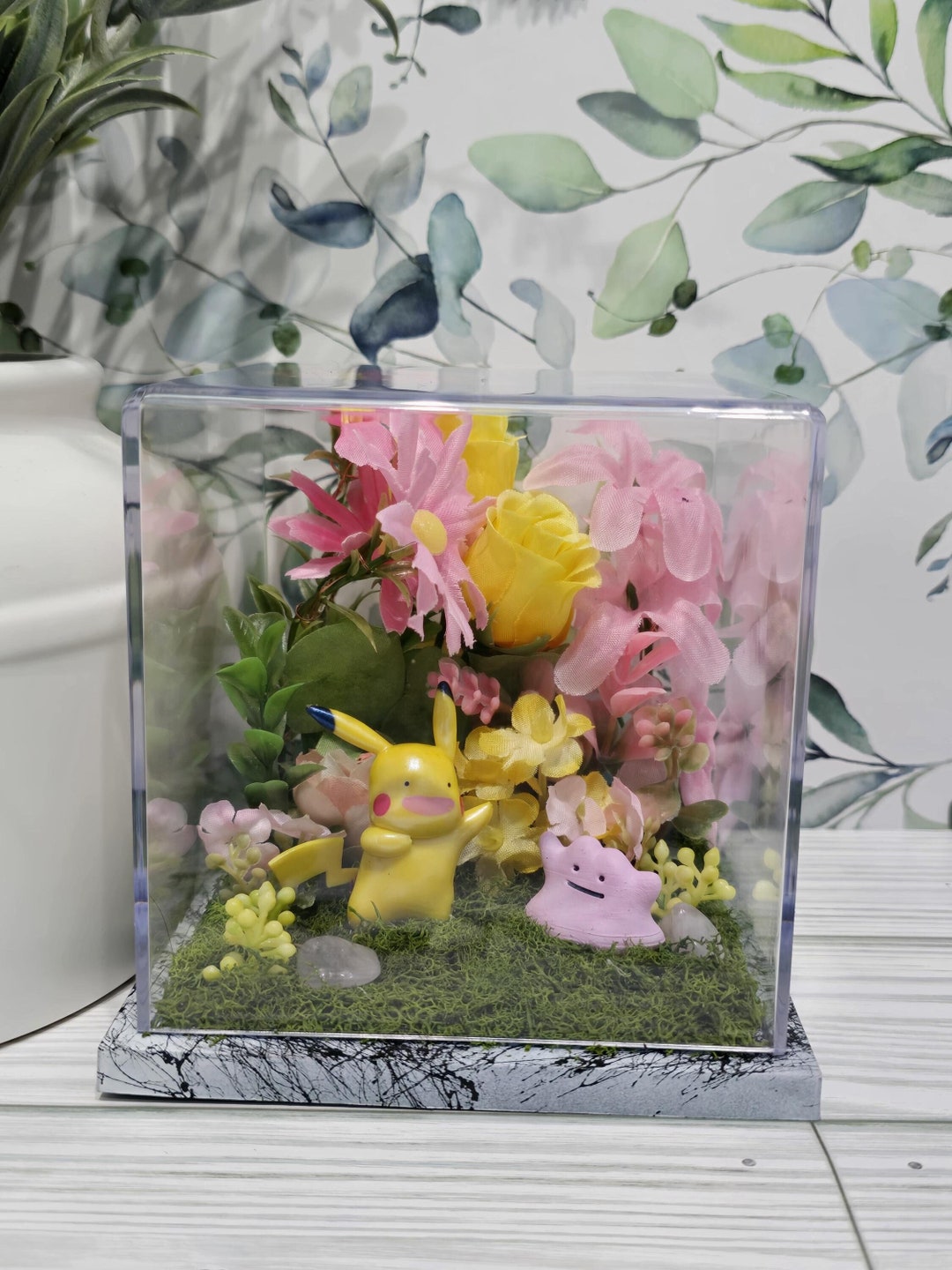 Light up Cube Terrarium - Pikachu Ditto - Etsy