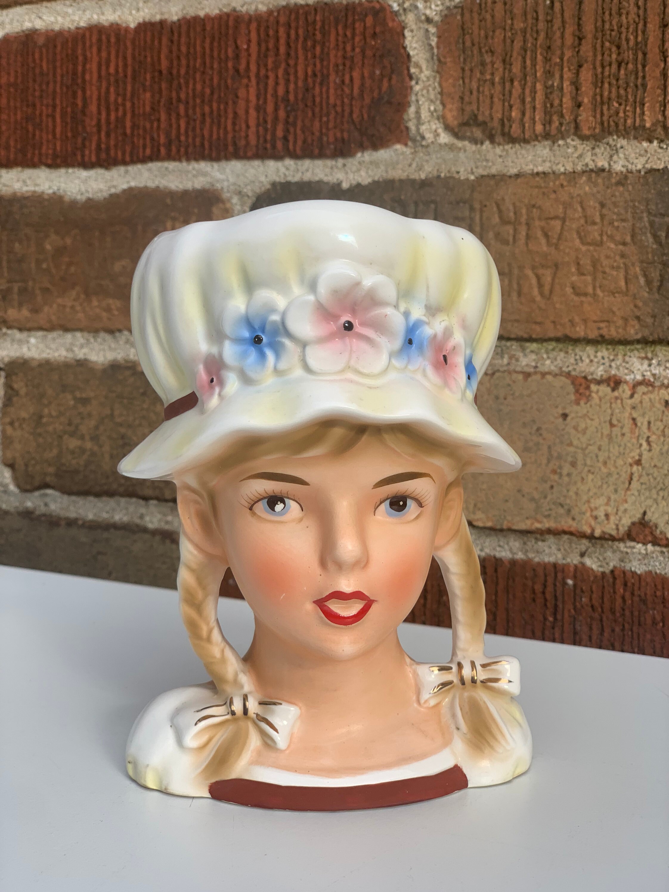 Lady Head Vase Vintage Ceramic Planter Relpo Head Vase - Etsy
