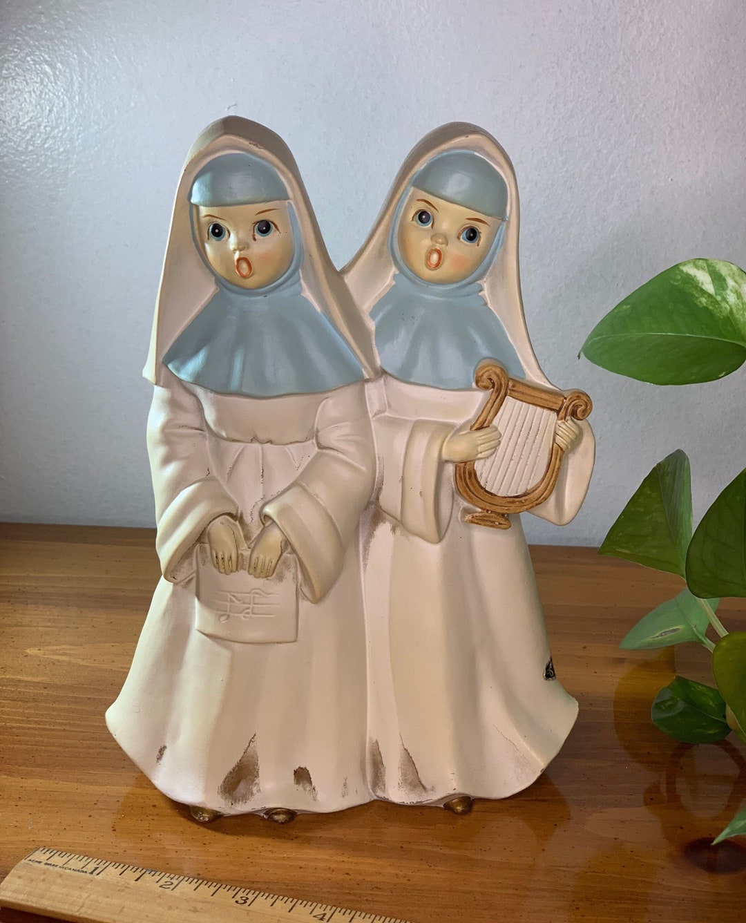 VTG Christmas, Singing Nuns Figurine, Vintage Ceramic, Music Box, Josef ...