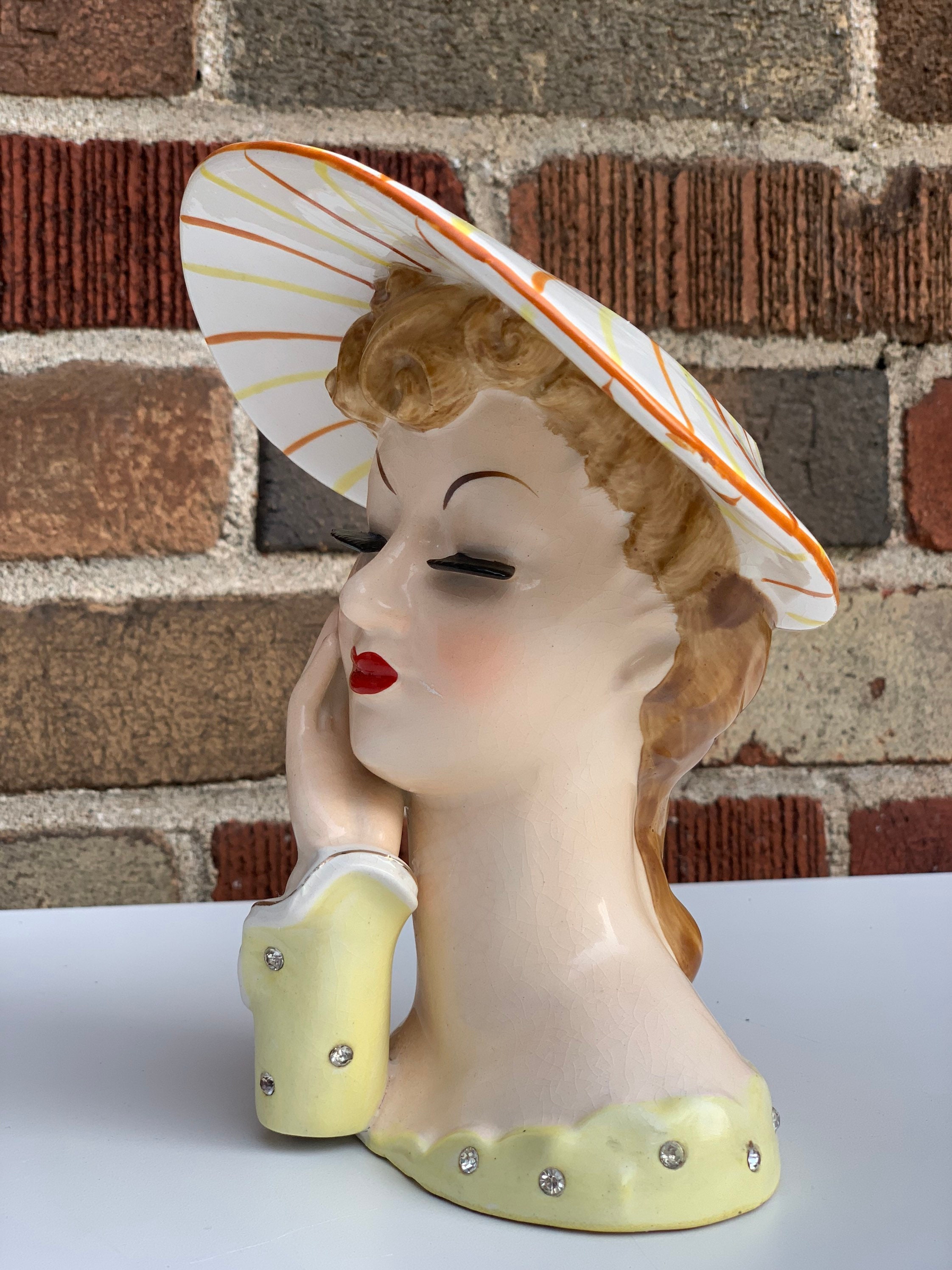Lady Head Vase 7 Ceramic Napco Head Planter Vintage - Etsy