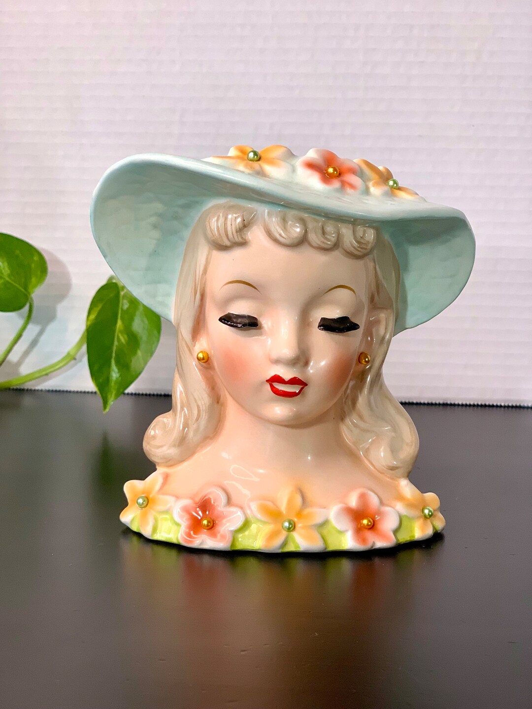Lady Head Vase, Ceramic Napco Head Planter, Vintage Collectible - Etsy