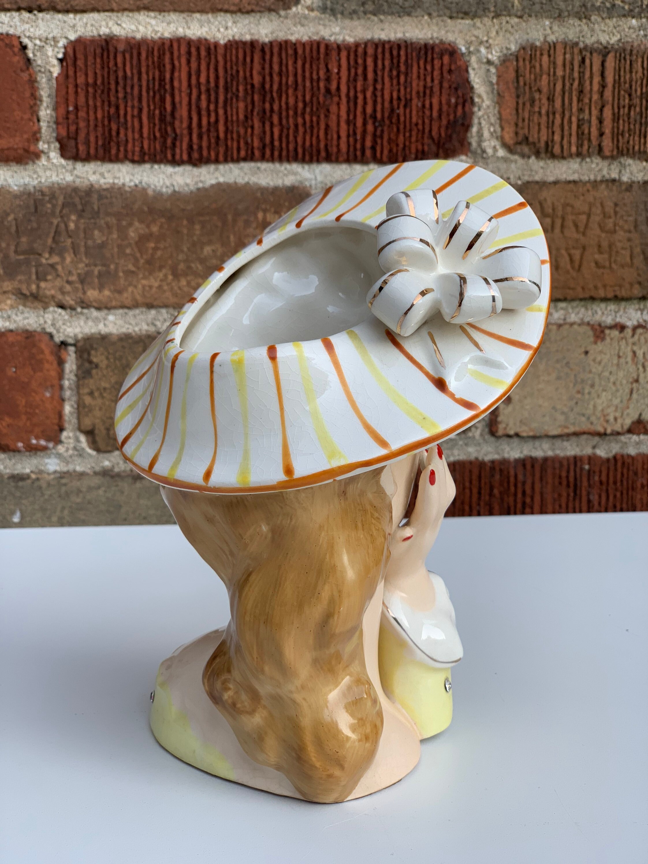 Lady Head Vase 7 Ceramic Napco Head Planter Vintage - Etsy