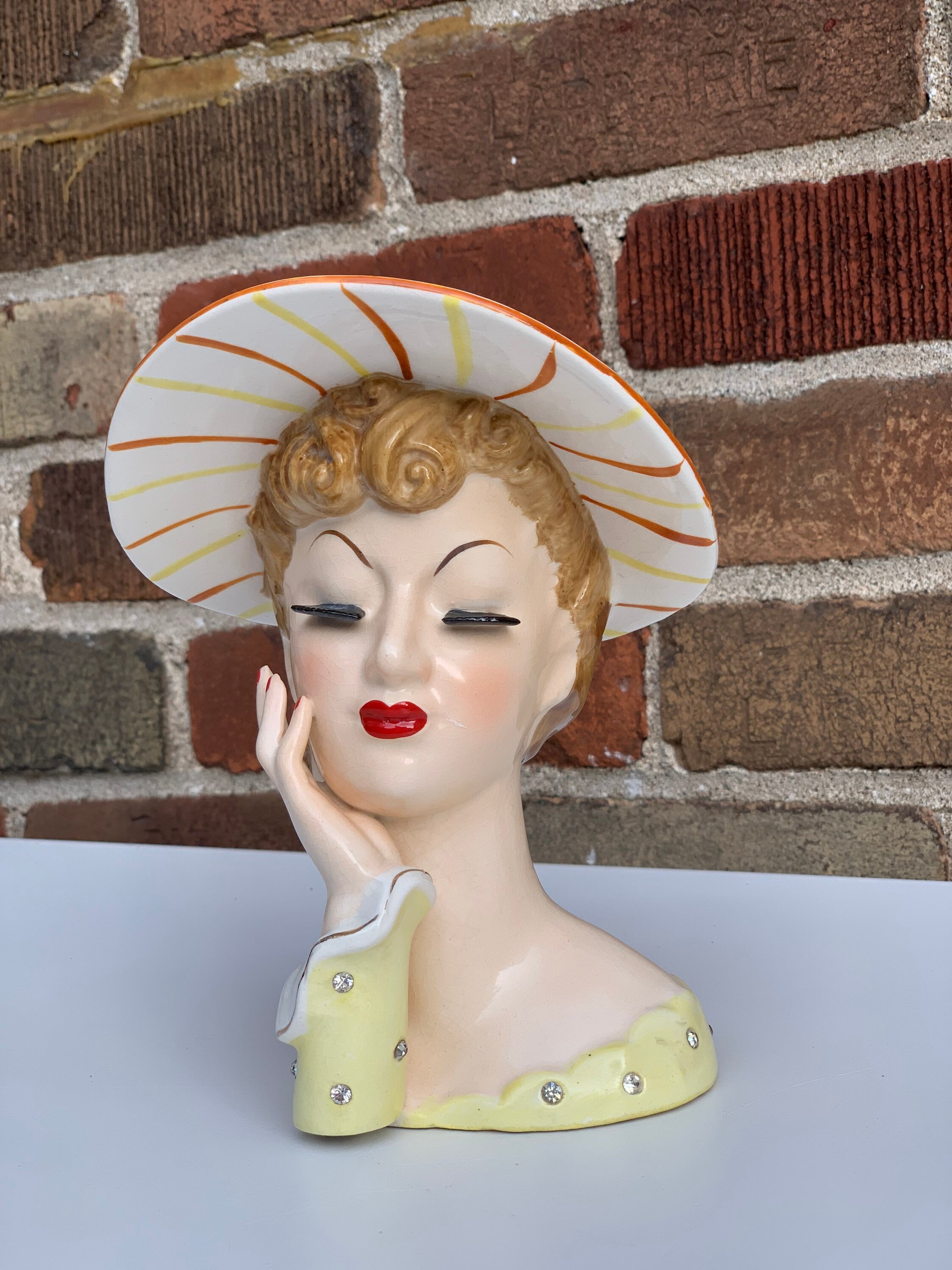 Lady Head Vase 7 Ceramic Napco Head Planter Vintage - Etsy