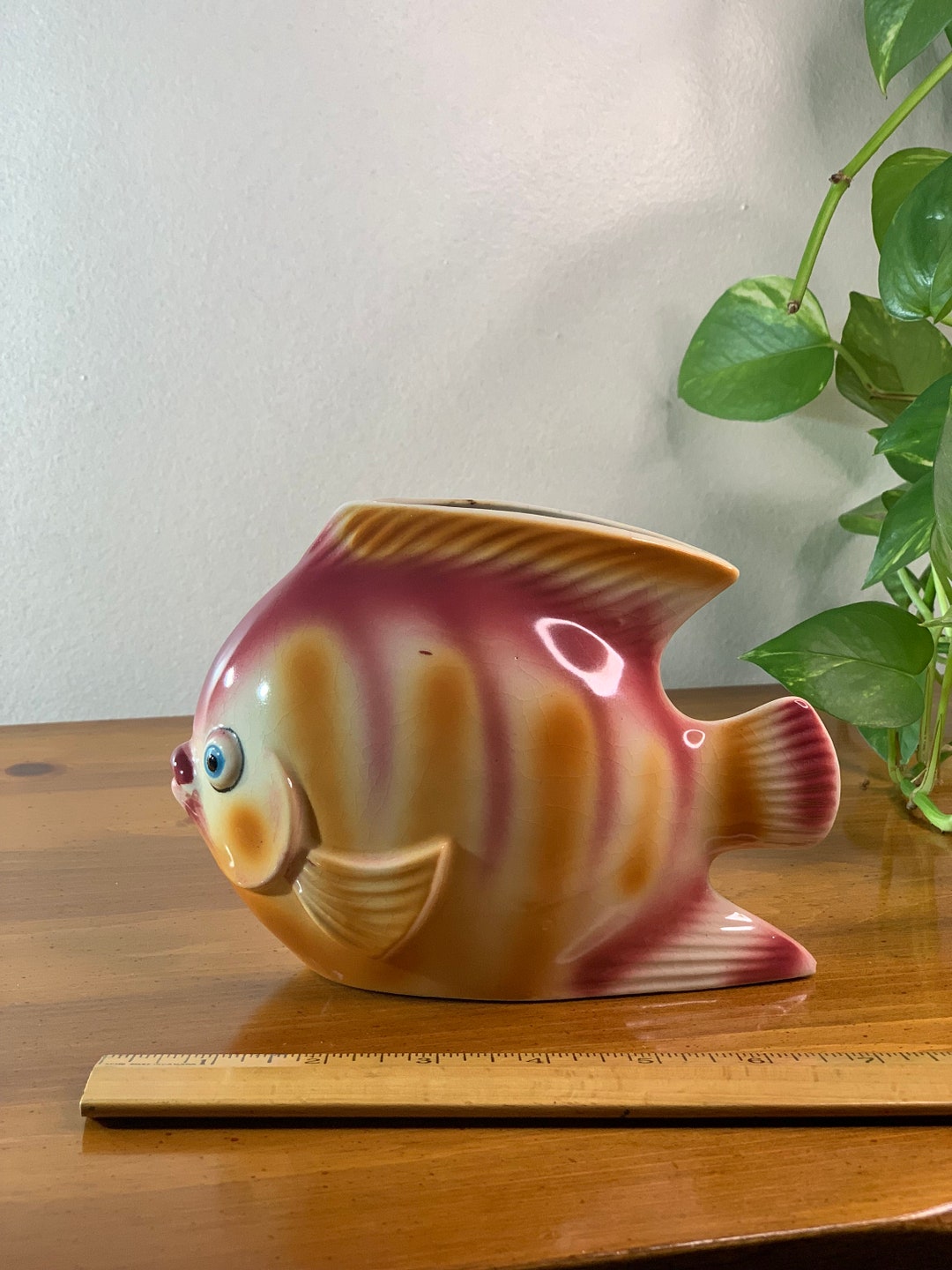 Vintage Wall Pocket, Fish Wall Decor, Ceramic Planter, Flounder - Etsy