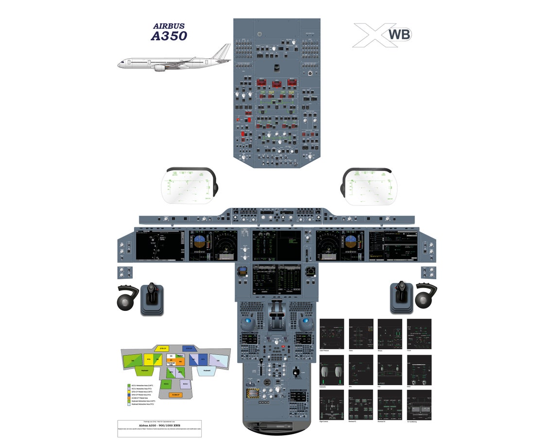 Airbus A350 Cockpit Layout PDF Poster | Etsy