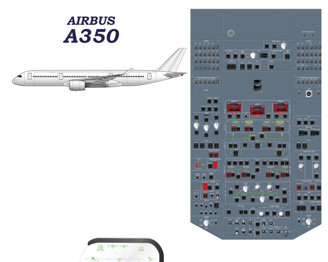 Airbus A350 Cockpit Layout PDF Poster | Etsy