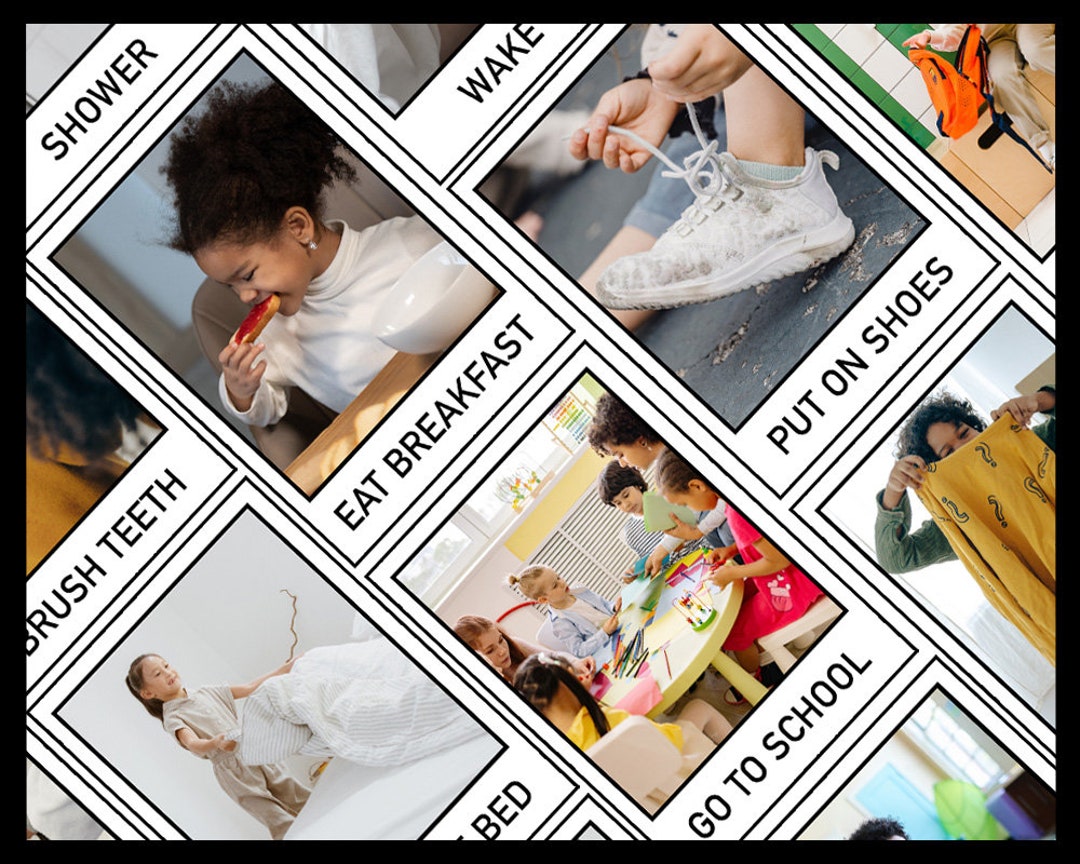 Morning Routine Printable Routine Flash Cards Morning Routine - Etsy