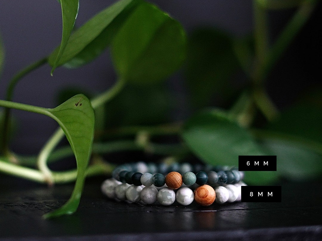 6mm Natural Stone & Cedar Stacking Bracelets - Etsy