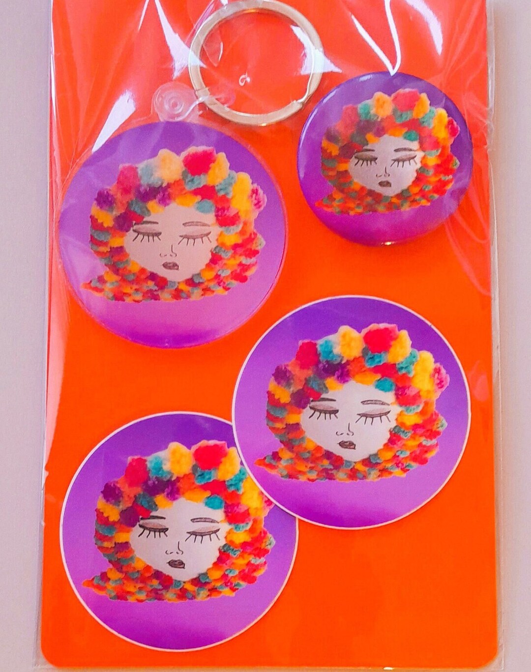 Penelope Variety Pack, Stickers, Button Pin, Keychain, Girl Art, Fun ...