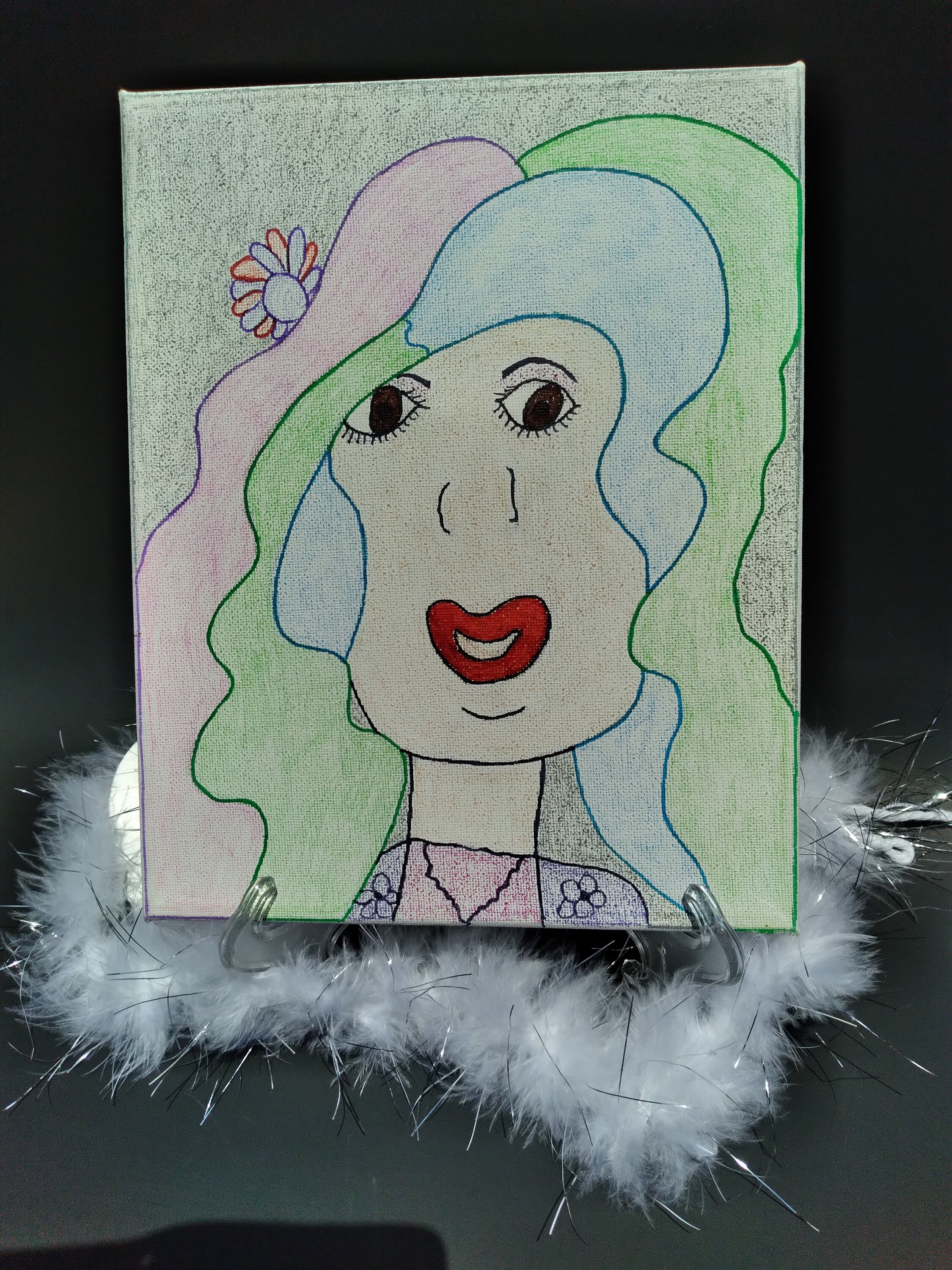 Wall Art Drawing Color Picture Girl Art Lady Art Art - Etsy