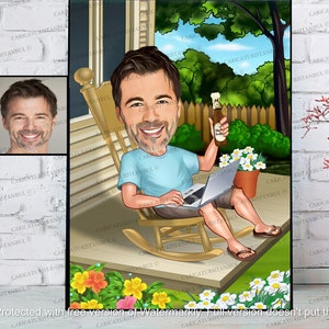 Military Retirement Gift, Custom Cartoon Army Portrait, Veteran Gift ...