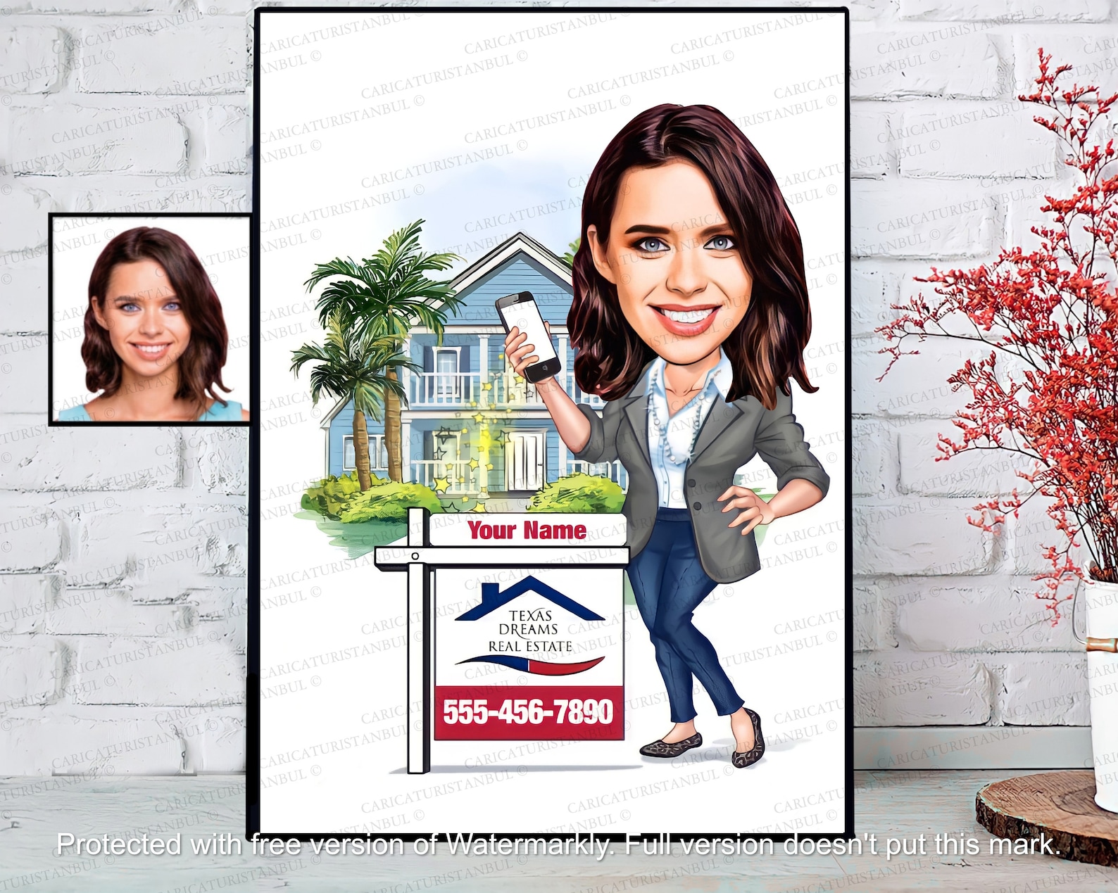 Realtor Gift Custom Real Estate Agent Caricature Portrait | Etsy