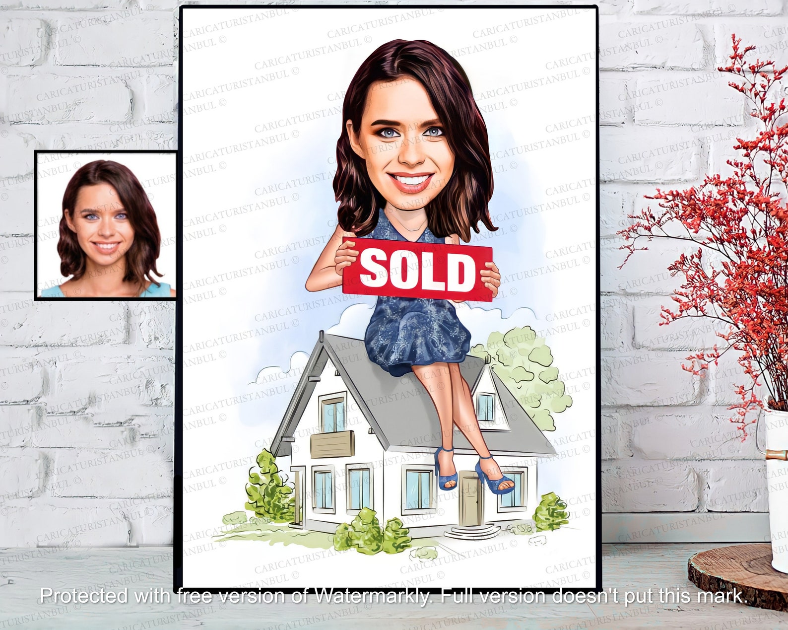 Realtor Gift Custom Real Estate Agent Caricature Portrait | Etsy