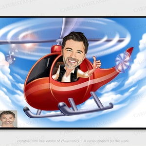Cartoon Pilot Portrait, Pilot Gifts, Aviation Gifts, Airplane Airline ...
