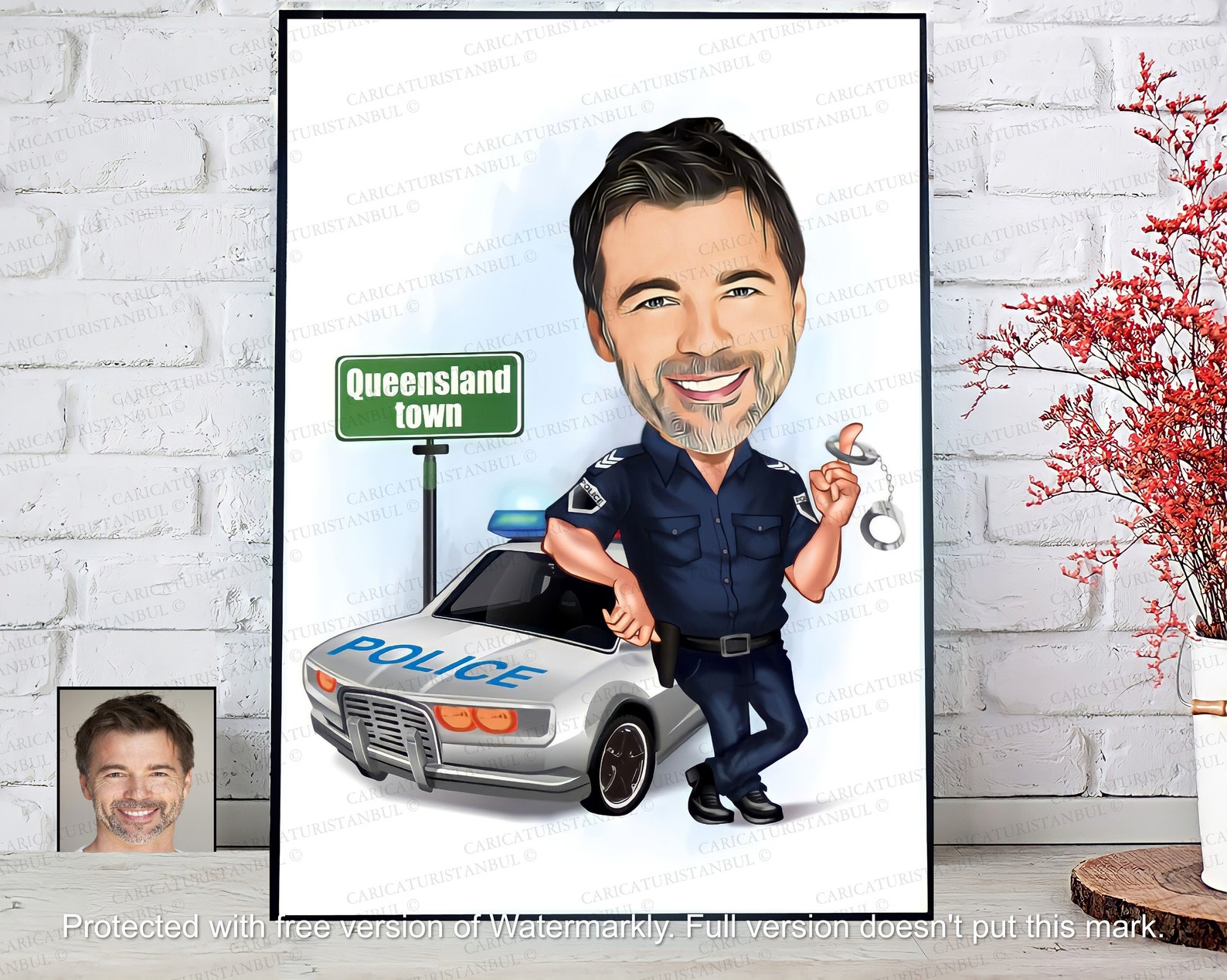 Detective Gift, Custom Cartoon Portrait From Your Photo, Private ...