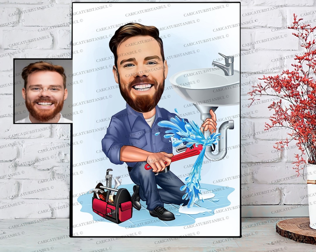 Klempner Geschenk, Plumber Portrait, Plumbing Geschenk, Klempner ...