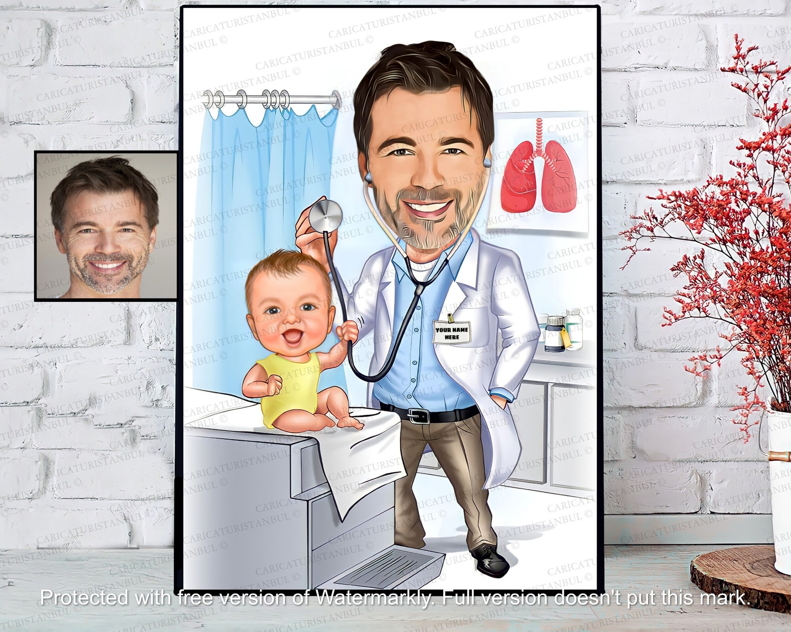 Detective Gift, Custom Cartoon Portrait From Your Photo, Private ...