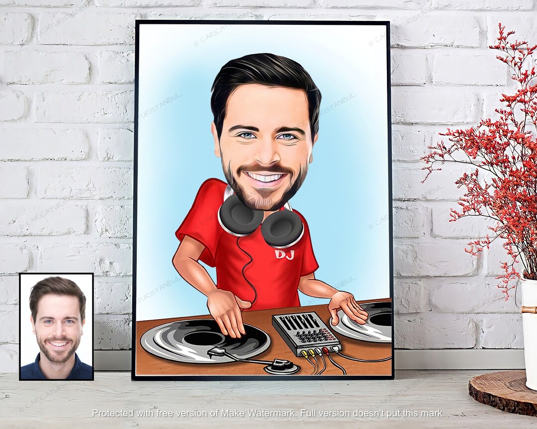 Custom DJ Portrait, Dj Gift, Personalized Cartoon Gift Ideas, Dj Art ...