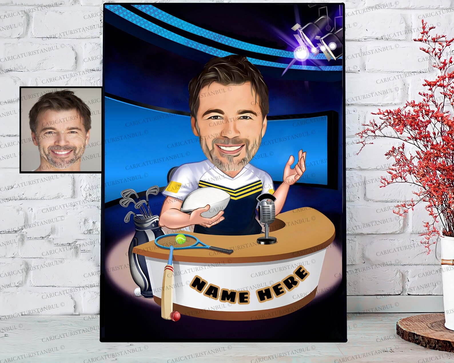 Podcaster Gift Caricature Podcaster Portrait From Your Photo - Etsy