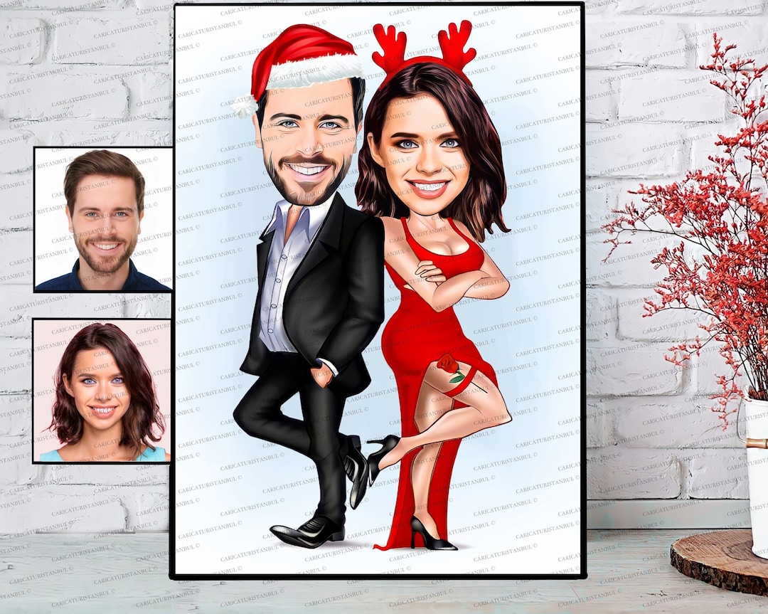 Digital Couple Christmas Cards & Portraits, Christmas Gifts for Men ...