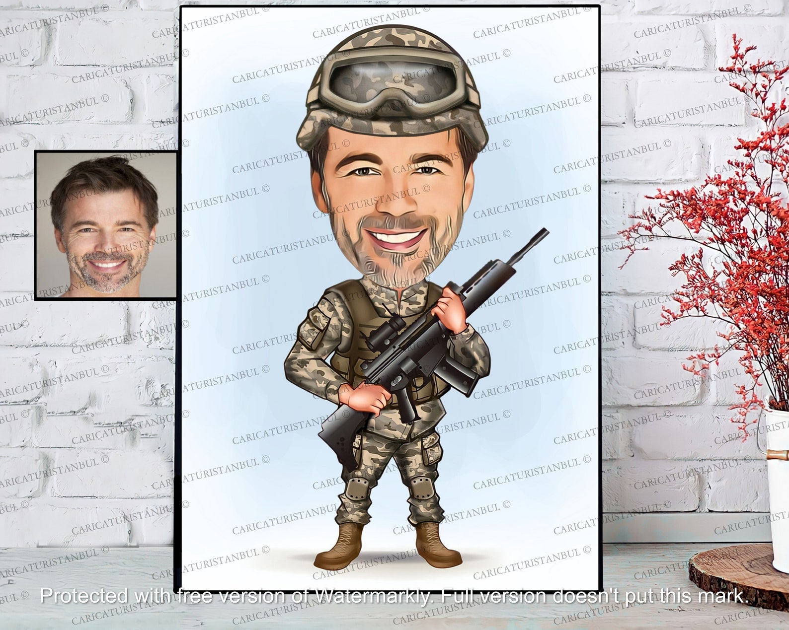 Military Retirement Gift Custom Cartoon Army Portrait - Etsy