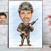 Military Retirement Gift, Custom Cartoon Army Portrait, Veteran Gift ...