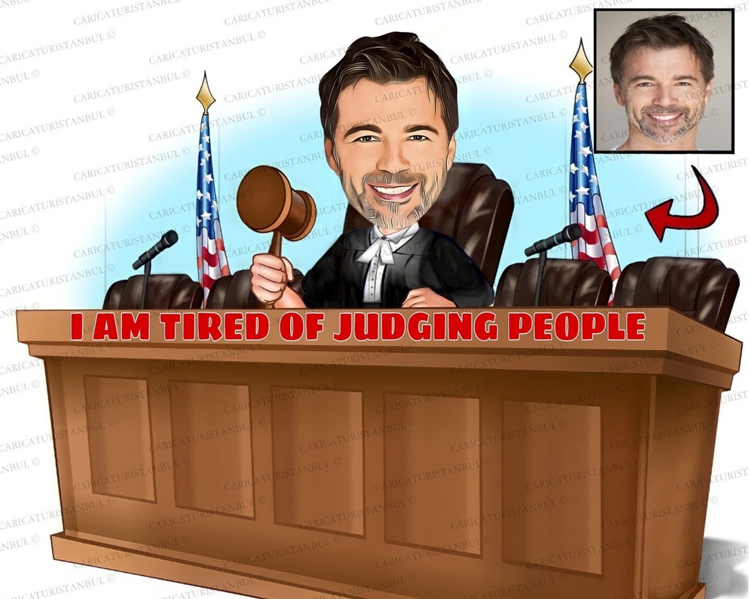 Judge Gift Cartoon Judge Portrait Judge Birthday Retirement - Etsy