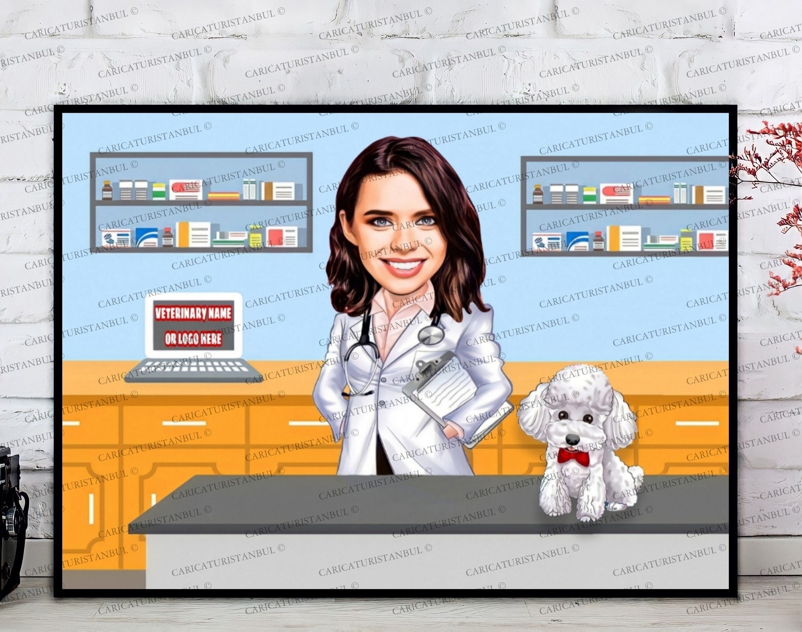 Funny Veterinarian Gift, Super Veterinary Custom Cartoon Portrait, Vet ...