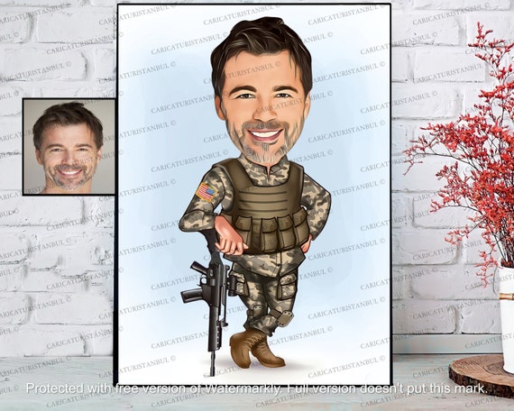 Cartoon Funny Army Soldier
