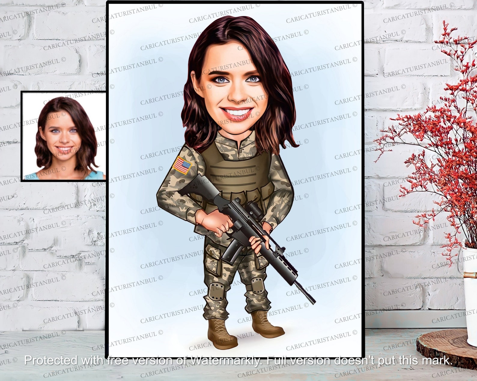 Military Retirement Gift Custom Cartoon Army Portrait - Etsy