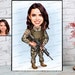 Military Retirement Gift, Custom Cartoon Army Portrait, Veteran Gift ...