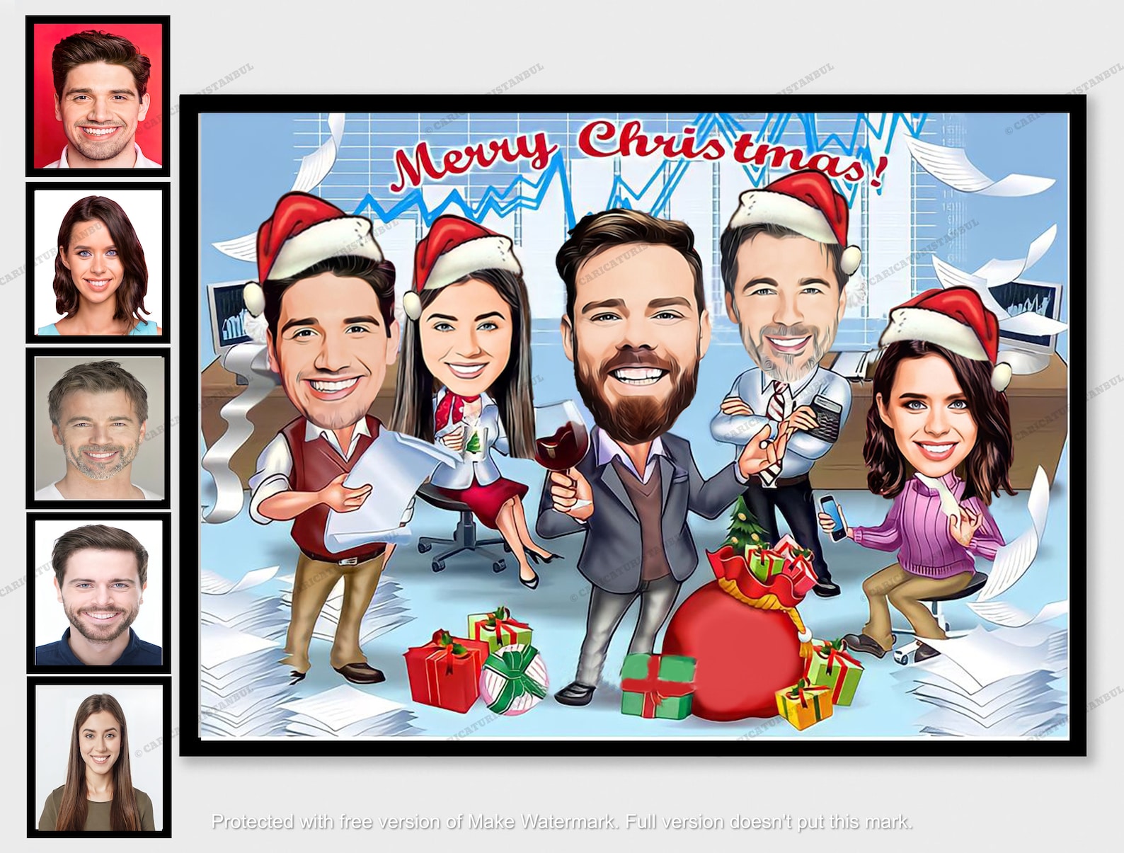 Personalized Christmas Cards, Custom Family Portrait, Holiday Cards ...