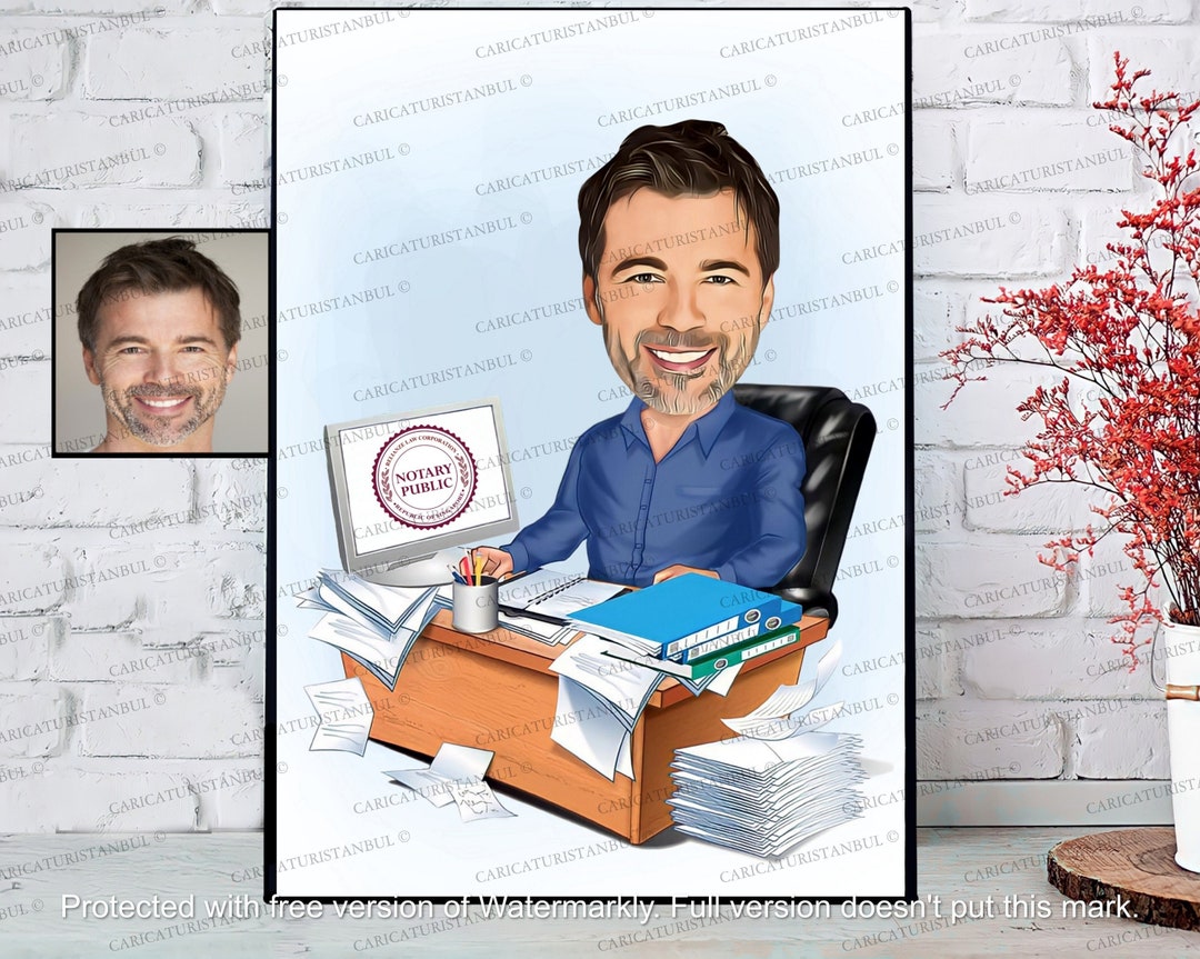 Notary Gift, Personalized Cartoon Notary Agent, Notary Agent Logo ...