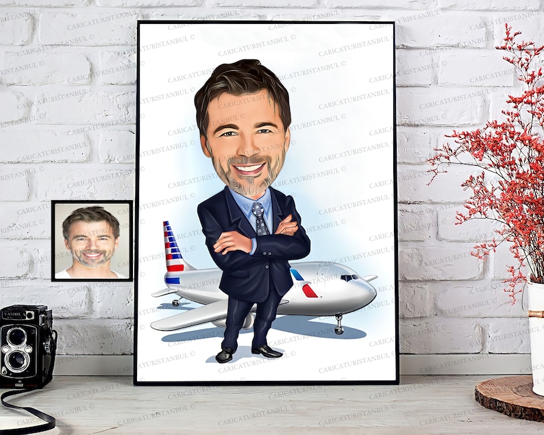 Custom Pilot Portrait Personalized Female Pilot Gift Idea - Etsy