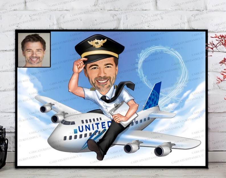 Custom Pilot Portrait Personalized Female Pilot Gift Idea - Etsy