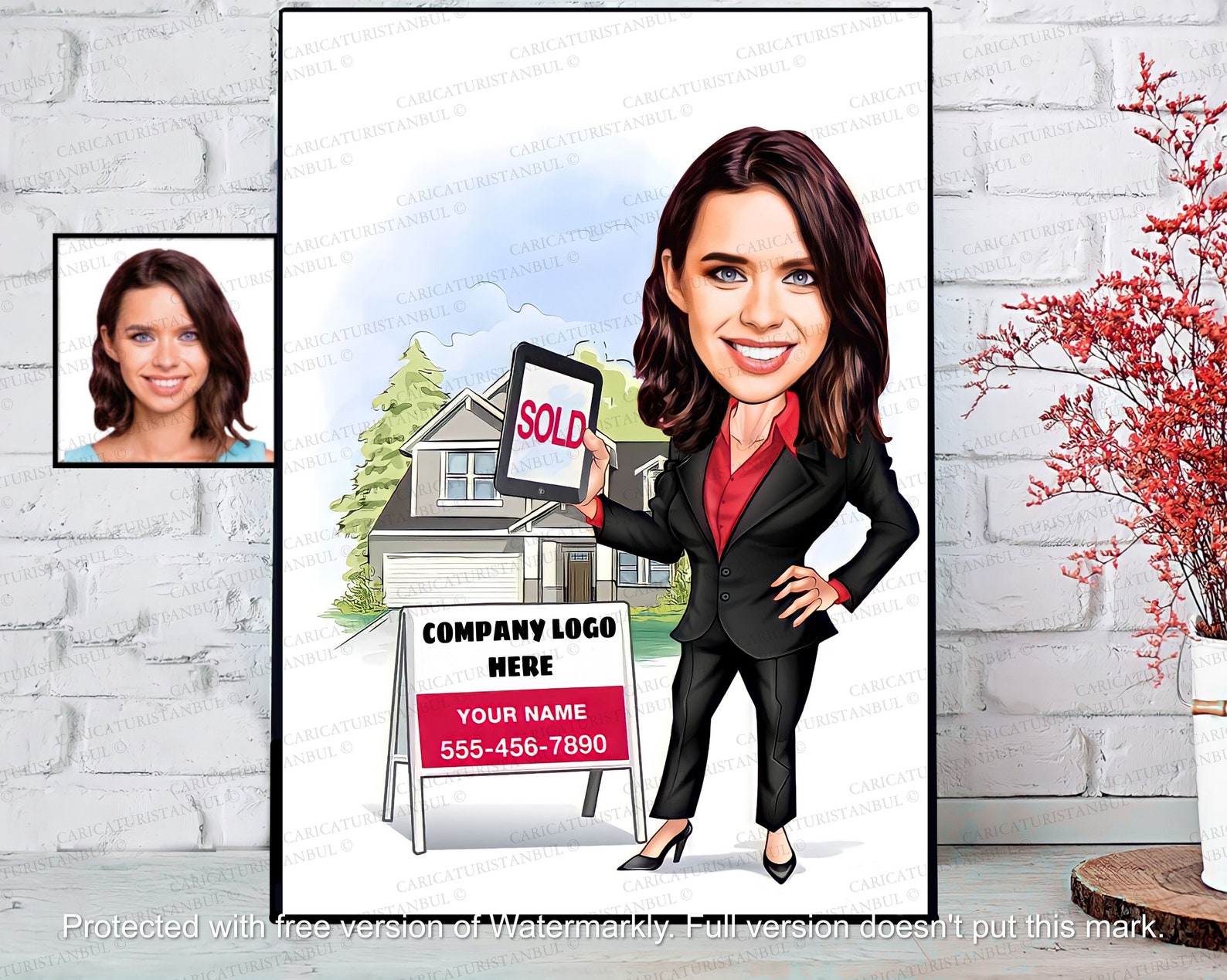 Realtor Caricature Gift, Custom Real Estate Agent Portrait, Real Estate ...