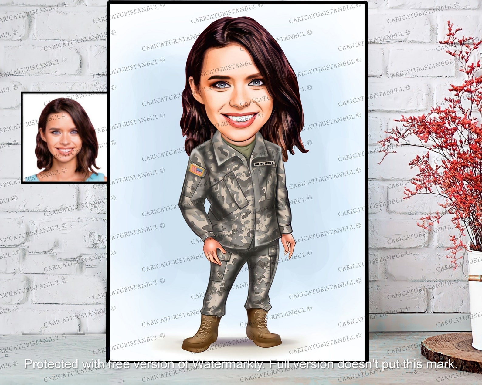 Military Retirement Gift Custom Cartoon Army Portrait - Etsy