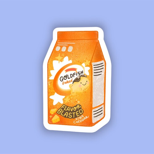 Goldfish Shark Sticker Gold Fish Fin Fishing Cup Cooler Laptop | Etsy