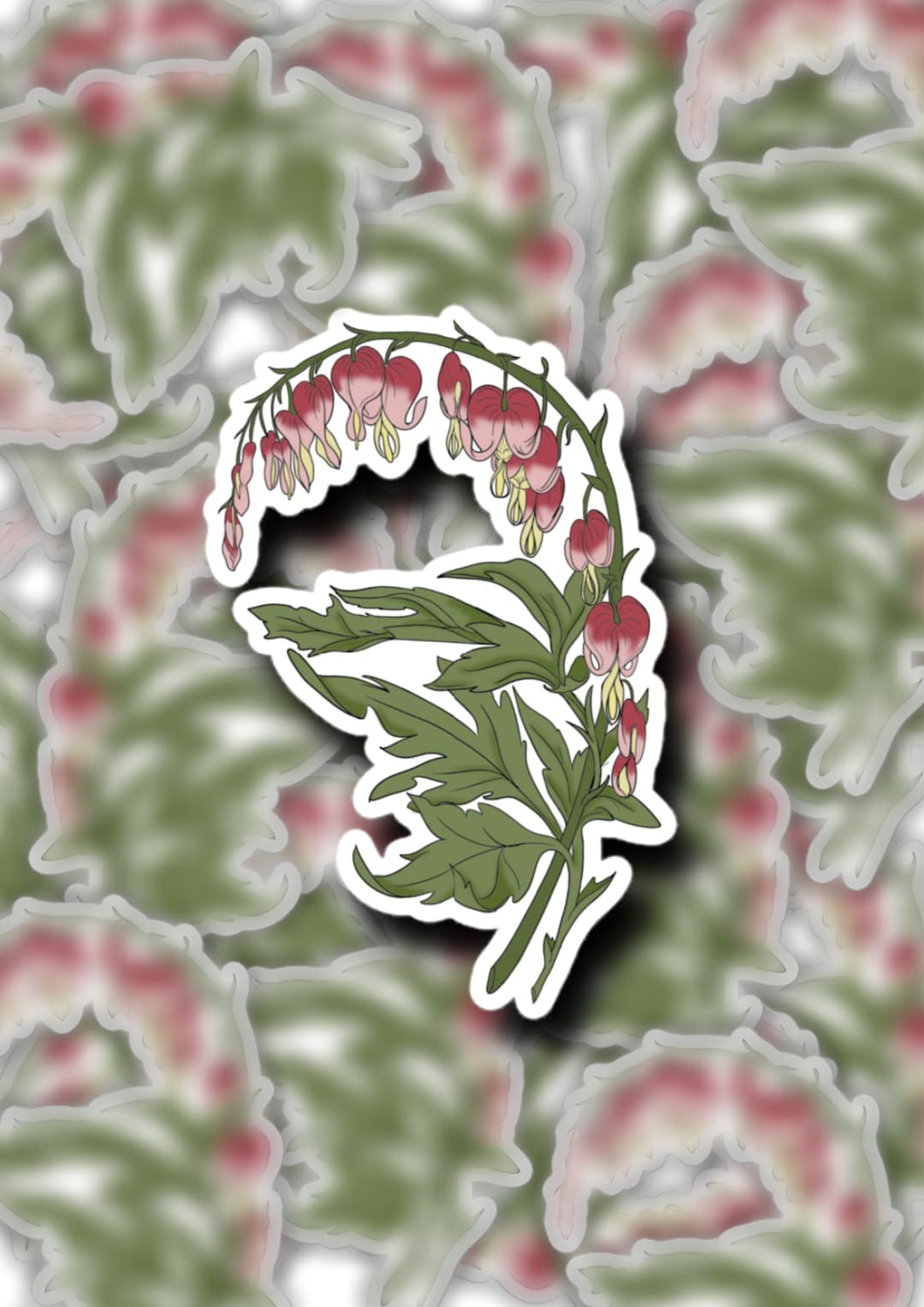 Bleeding Heart Flower Sticker - Etsy