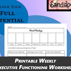 Executive Functioning Worksheet | Instant Download Printable PDF ADHD ...