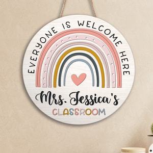 Personalized Classroom Sign, Teacher Door Hanger, Classroom Decor ...