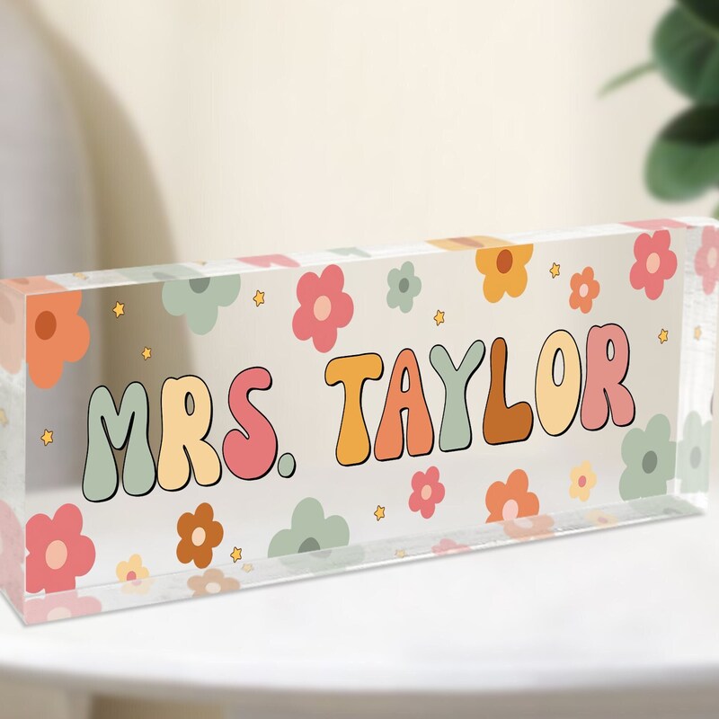 Teacher Name Plate - Etsy